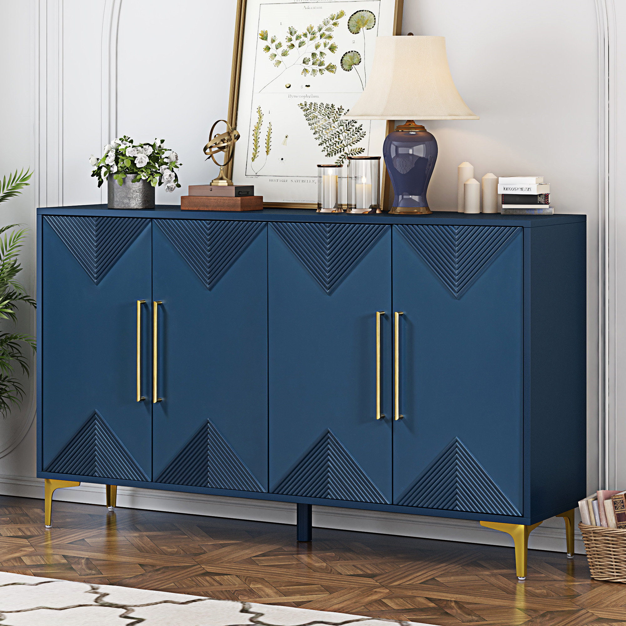 Ophelia & Co. Unique Features Of A Four-Door Cabinet With Two-Tone ...