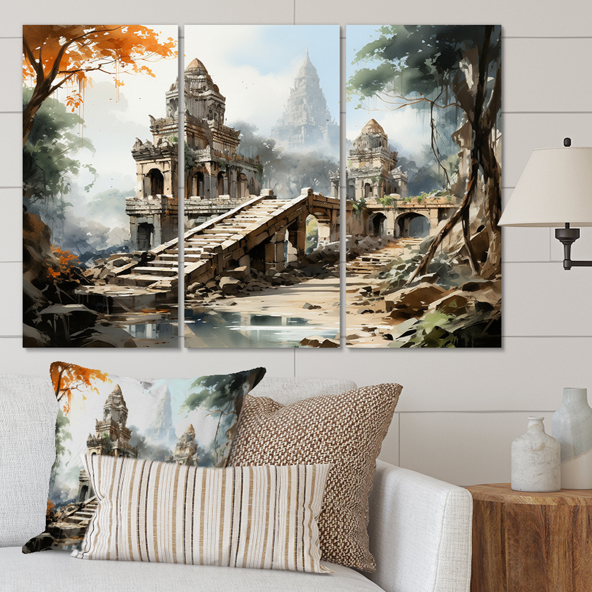 Red Barrel Studio Vietnam Ancient Temples Sepia - Vietnam Metal Wall ...
