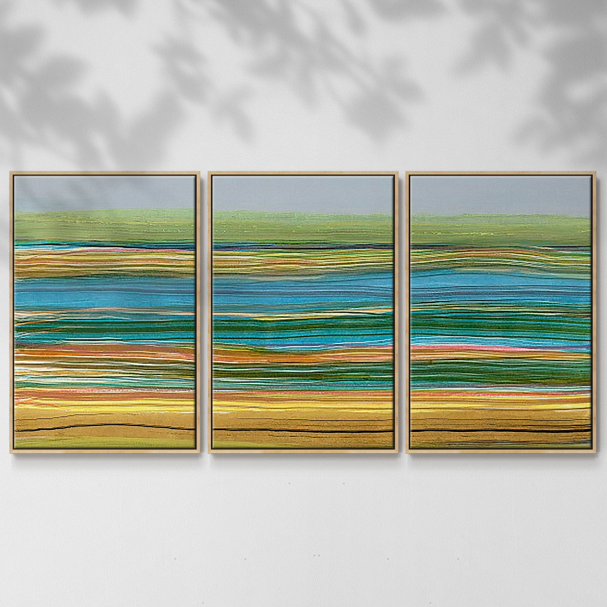 Wrought Studio™ Parallel Striae II - Multi Piece Framed Canvas | Wayfair