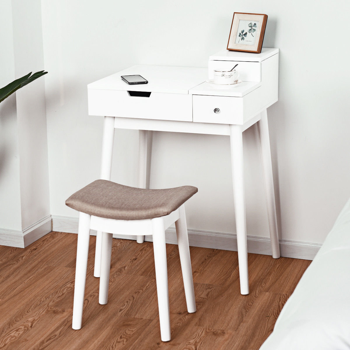 Wrought Studio™ Kieron Vanity Set with Mirror & Reviews | Wayfair