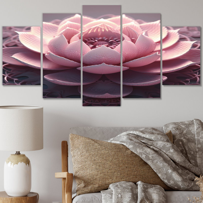 Dakota Fields Tender Blossoming Pink Lotus Flower I - Lotus Wall Decor ...