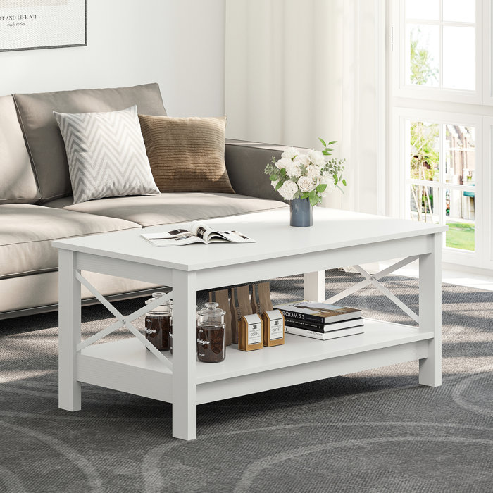 Highland Dunes O'Kean 39" Rectangular Coffee Table with Storage For ...