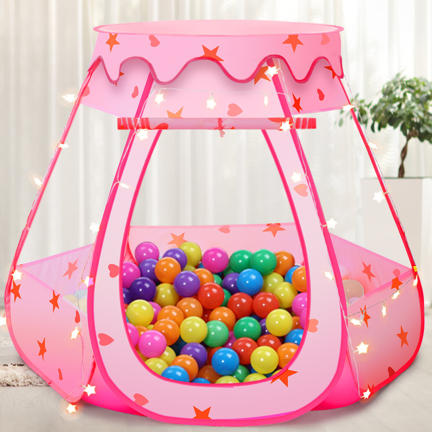 SISTICKER 43'' W x 43'' D Indoor / Outdoor Polyester Pop-Up Play Tent ...