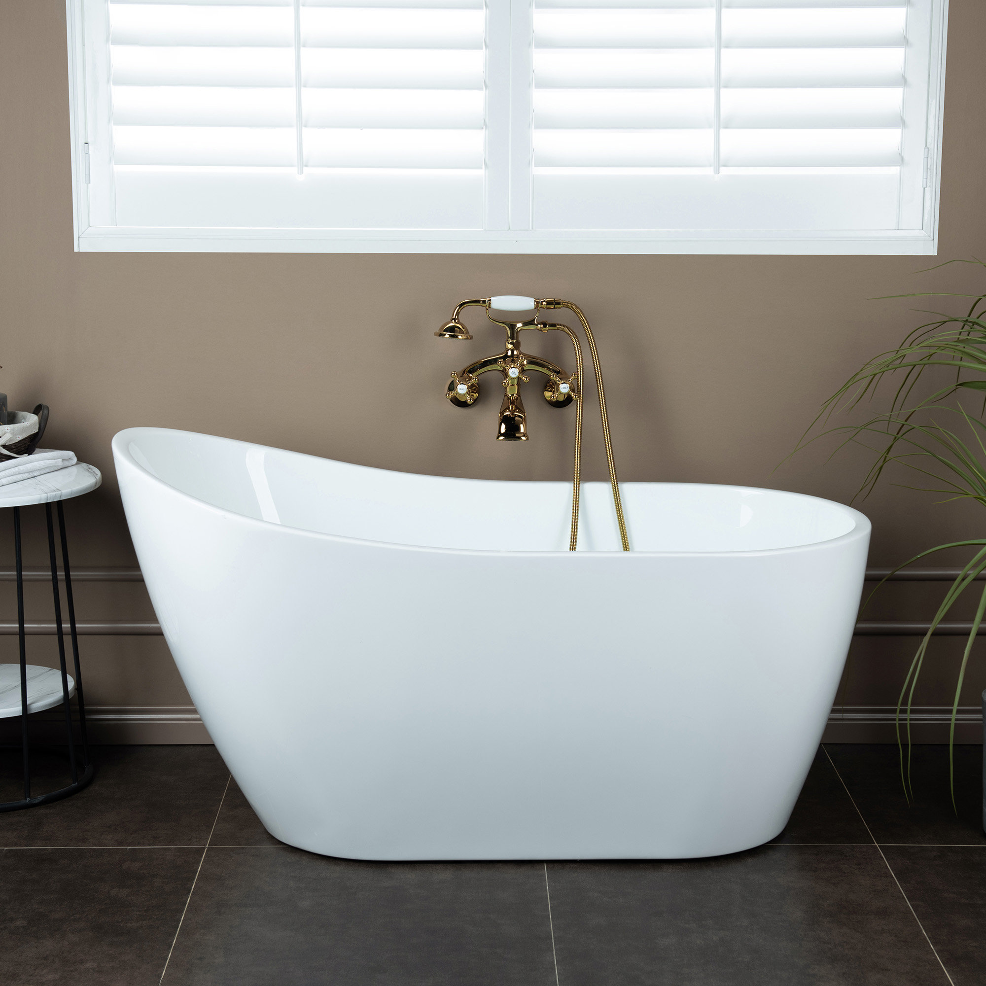 WoodBridge 3 Handle Wall Mounted Roman Tub Faucet with Accessory ...