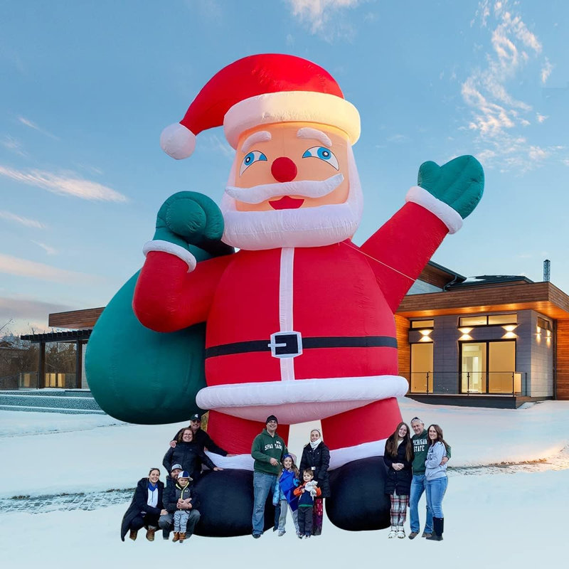 Connsann 33ft Inflatable Santa Claus, Giant Santa With Blower For Xmas ...