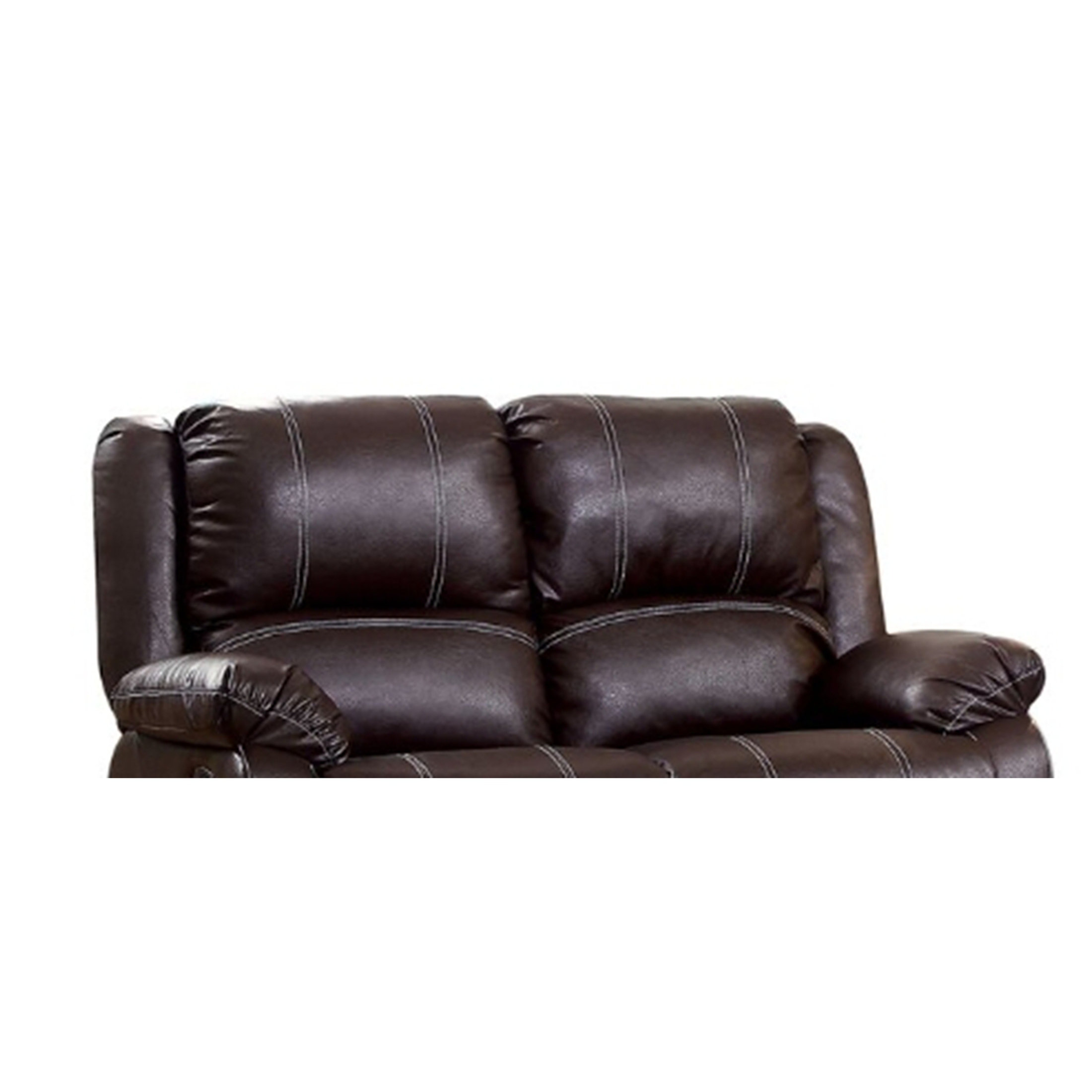 Red Barrel Studio® Zuriel Brown Synthetic Leather Reclining Loveseat ...