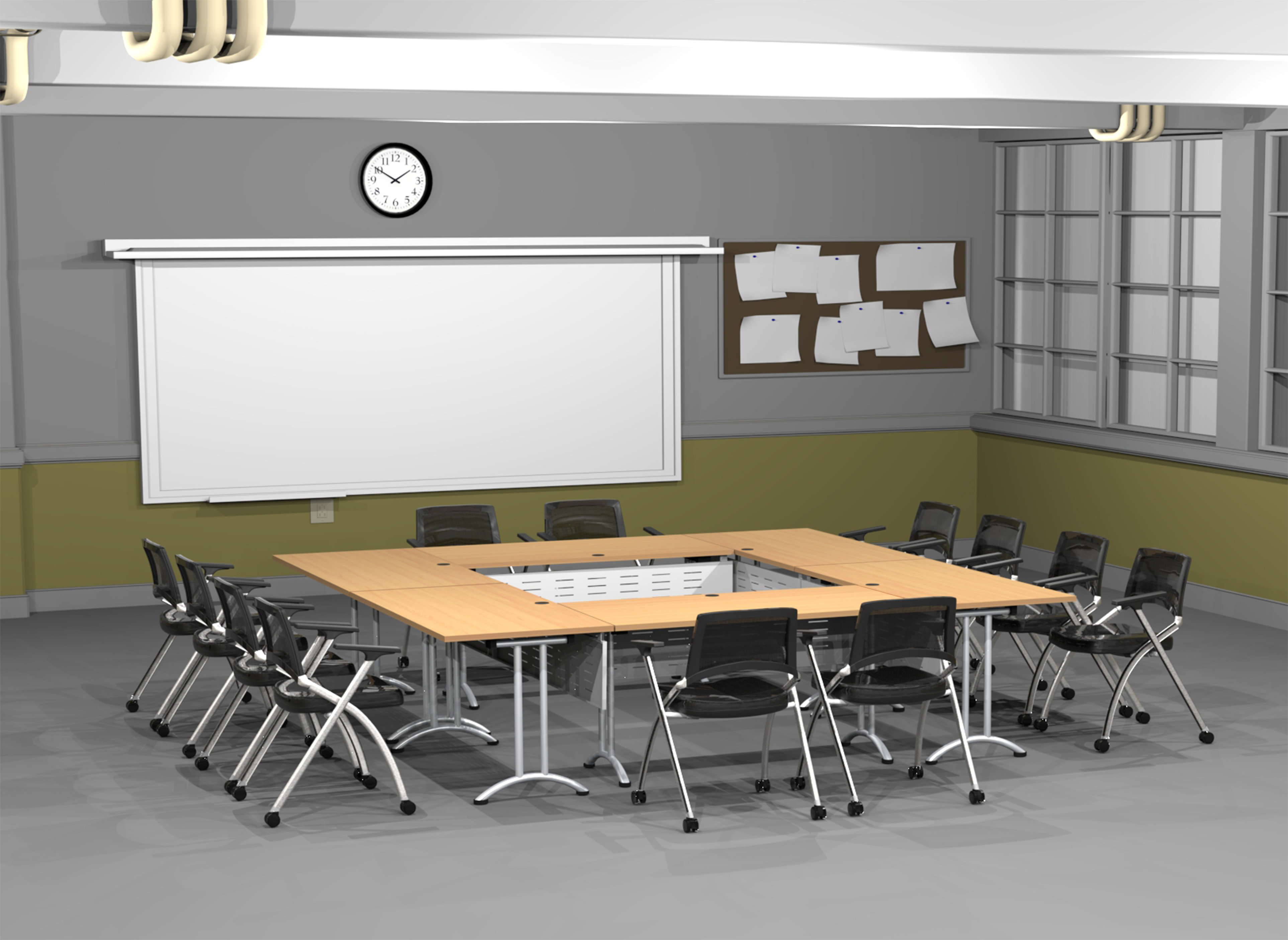 TeamWORK Tables 12 Person Training Meeting Seminar Tables with Modesty ...