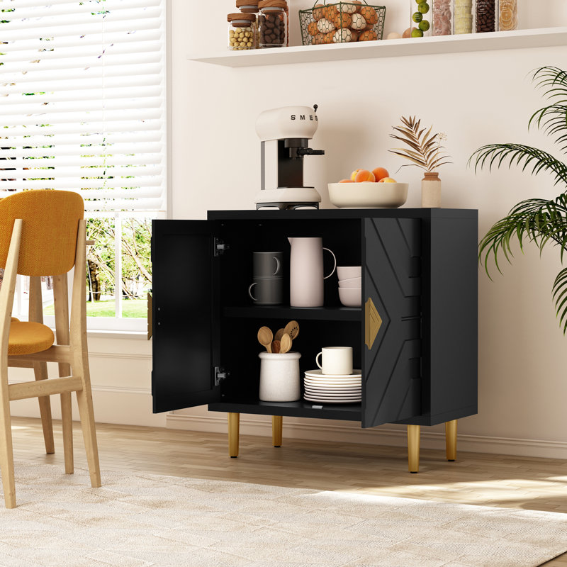 Mercer41 Shenade 31.7'' Modern Sideboard Buffet Cabinet with 2 ...