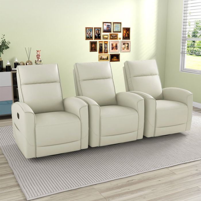 Ebern Designs 30.7'' Wide Modern and Overstuffed Soft Vegan Leather ...