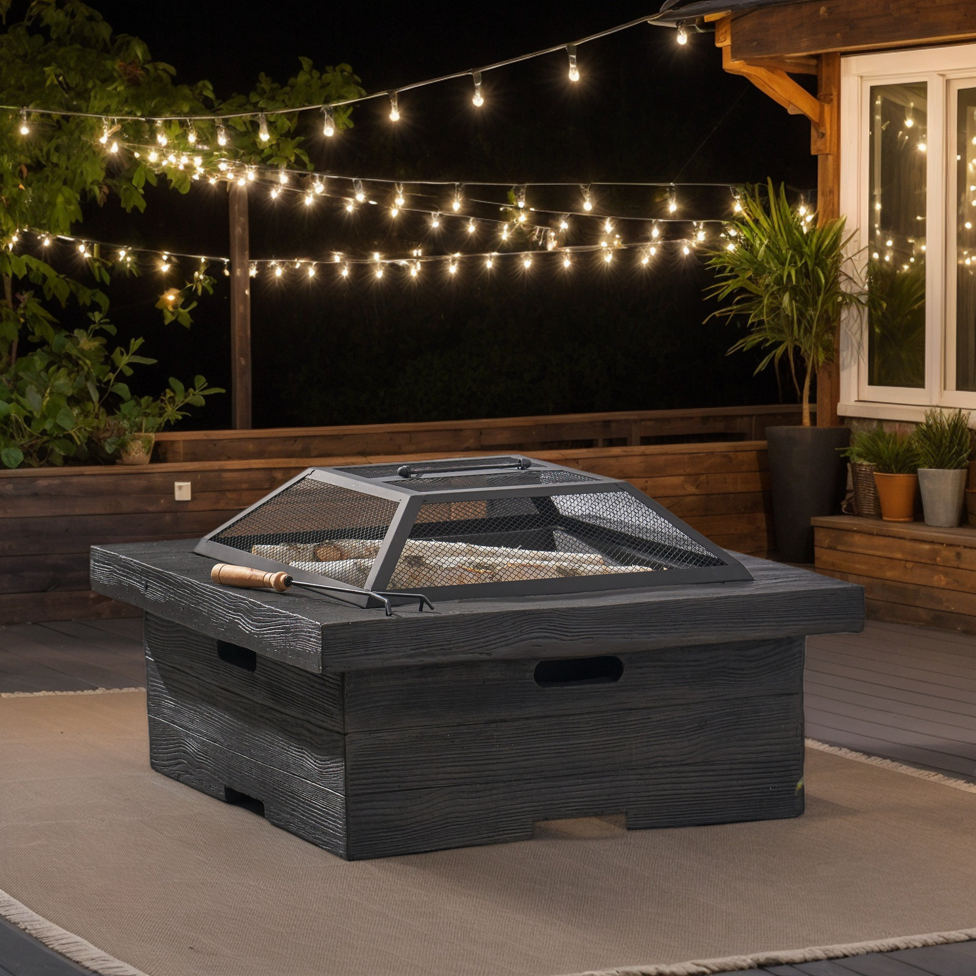 Arlmont & Co. Square Wood Buring Fire Pit | Wayfair