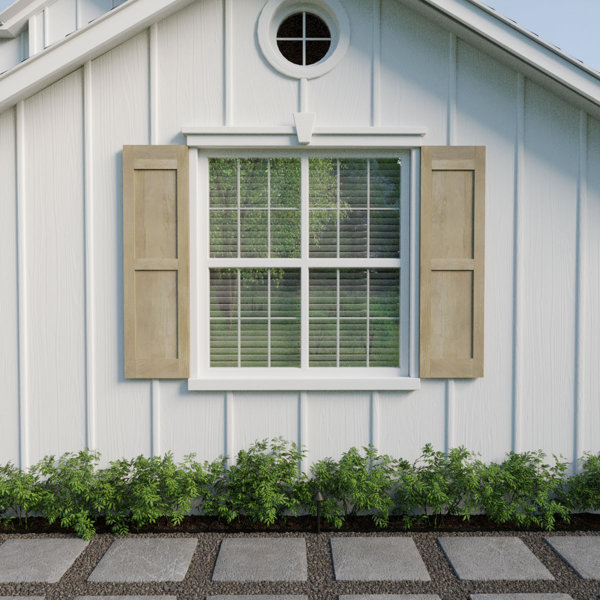 Ekena Millwork Americraft Two Equal Flat Panel Shutters (Per Pair ...