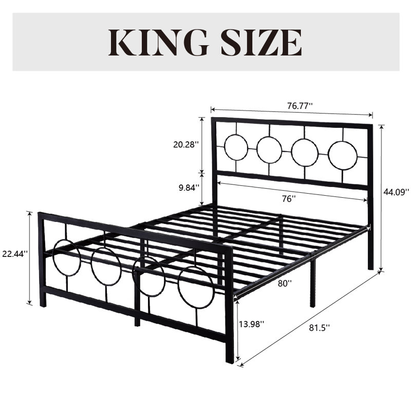 Wade Logan® Avren Oriental Vintage Style Metal Platform Bed & Reviews ...