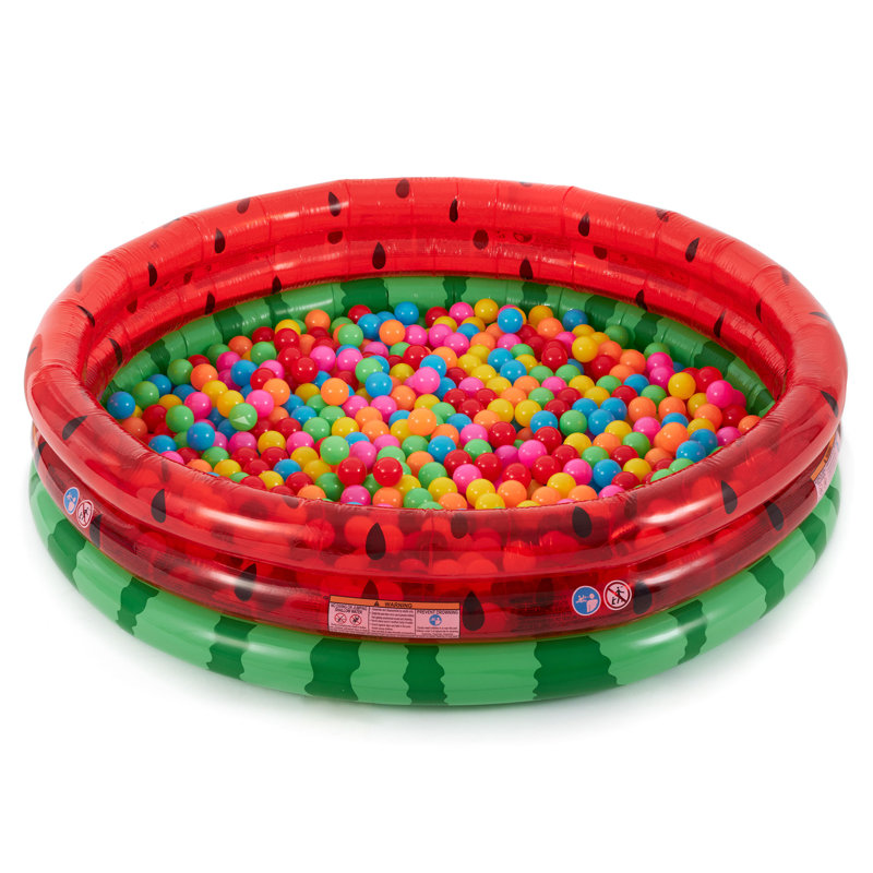 Intex Inflatable Kiddie Watermelon Pool With Multi-Colored Fun Ballz ...