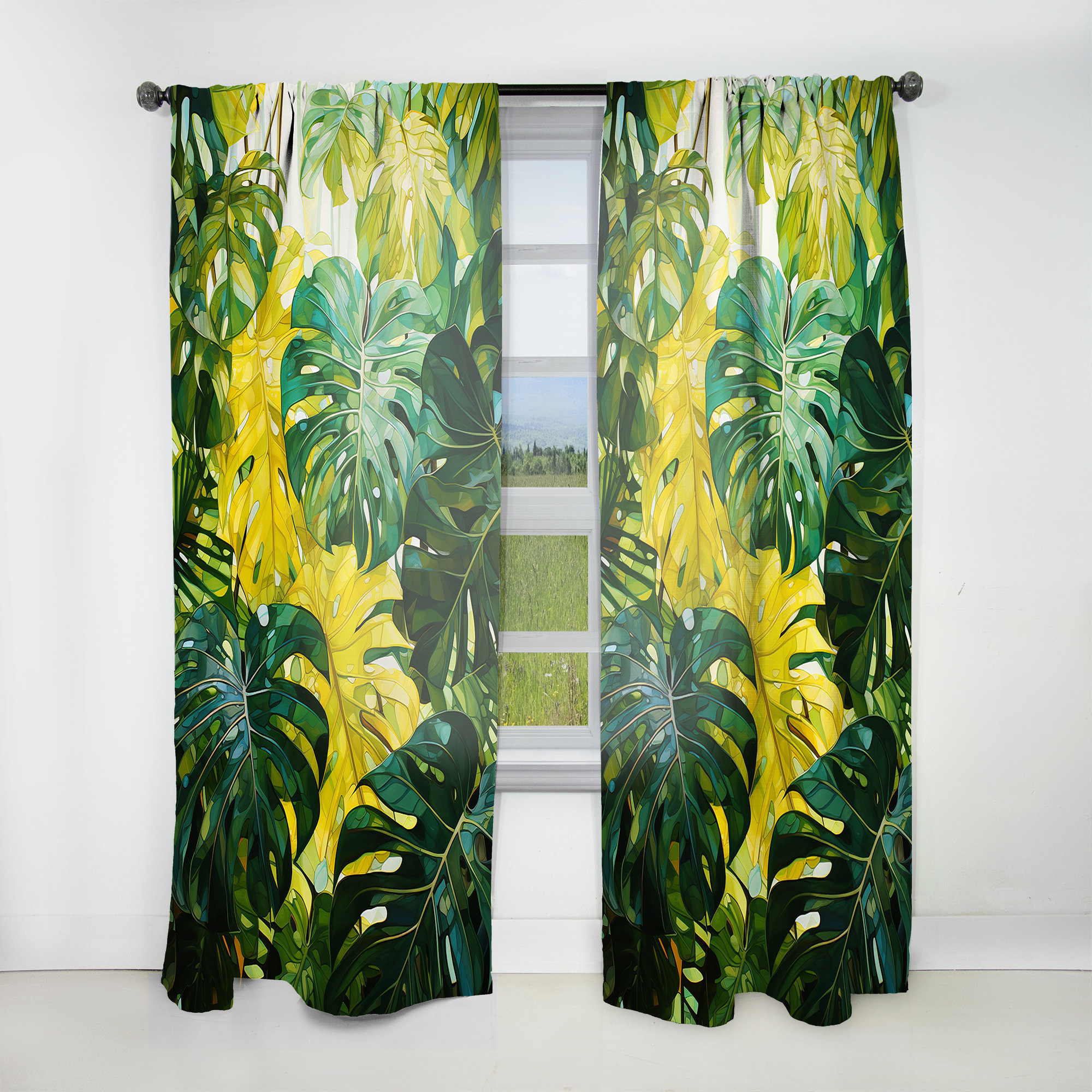 East Urban Home Follansbee Yellow And Green Jungle Plants Wilderness ...