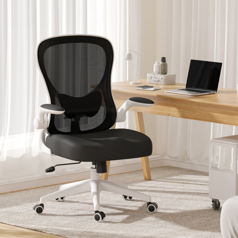 Inbox Zero Polyurethane Task Office Chair withFlip-up Arms and Desk ...