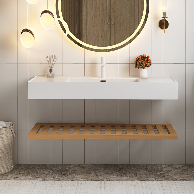 Latitude Run® 48" Wall-Mounted Floating Bathroom Vanity With ...