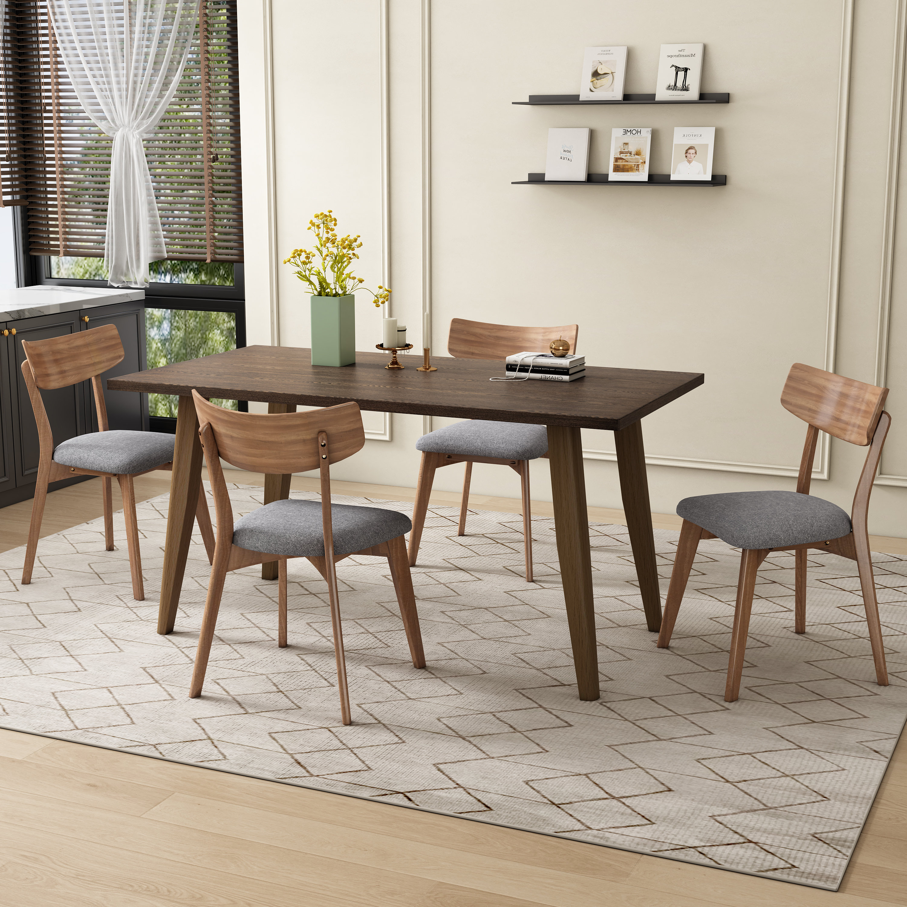 George Oliver Cassandra Five-Piece Upholstered Dining Set | Wayfair