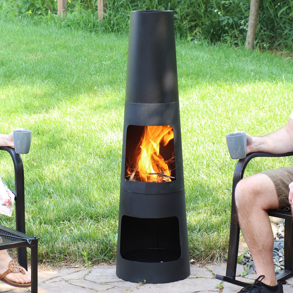 AllModern Trek 49.25" H x 14.25" W Steel Wood Burning Outdoor Chiminea ...
