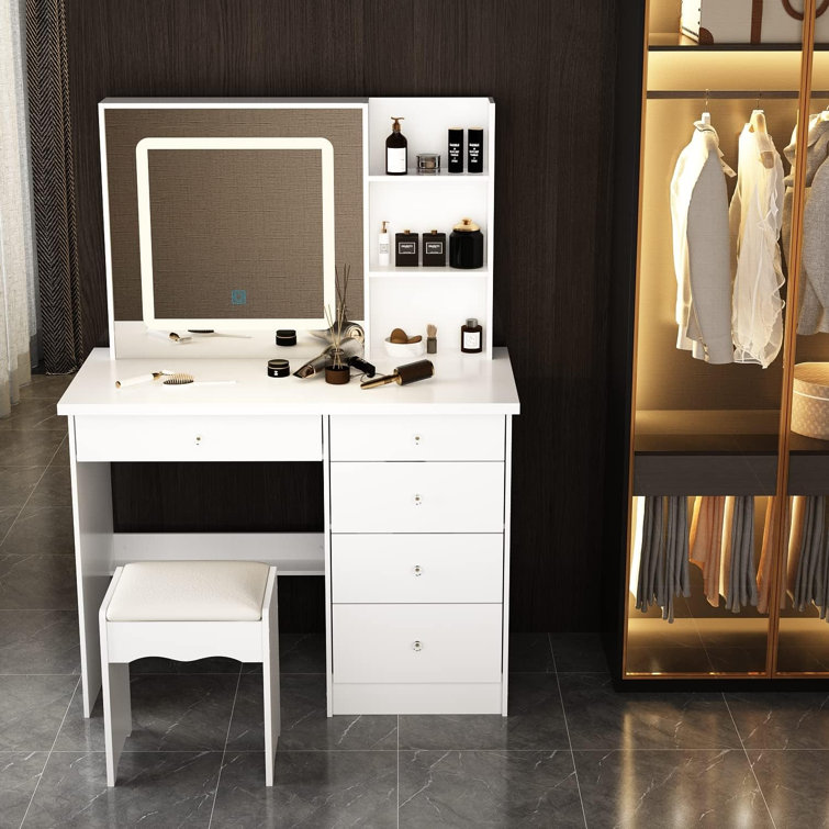 Ivy Bronx Christlyn Dressing Table with Mirror | Wayfair.co.uk