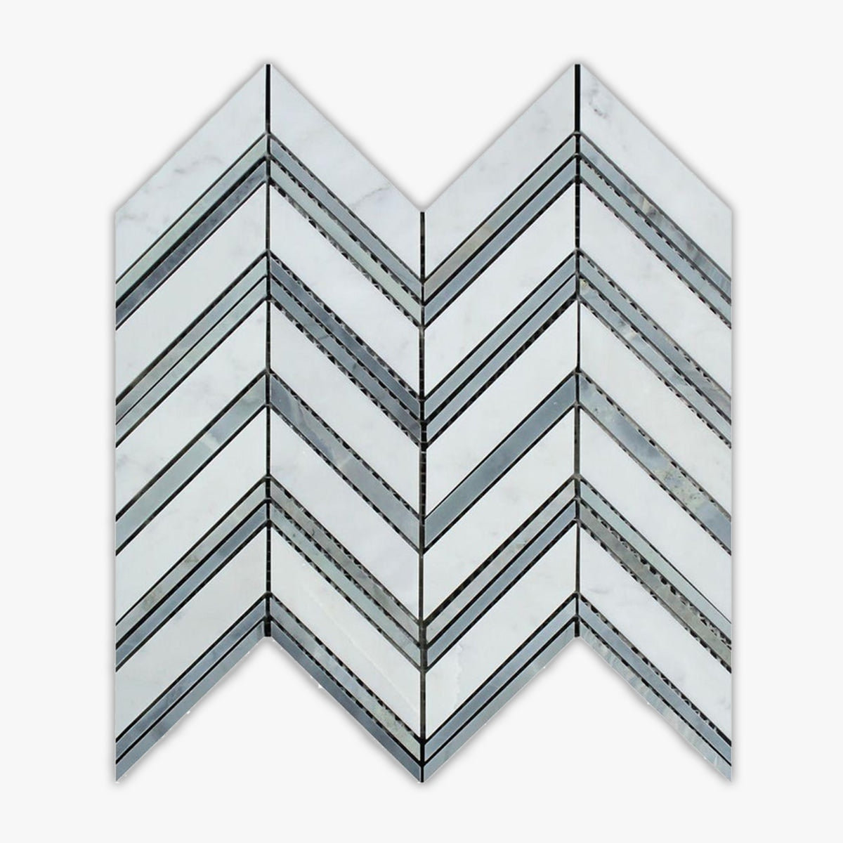 Calacatta Tile Calacatta Bellini Polished Chevron With Black Marble ...