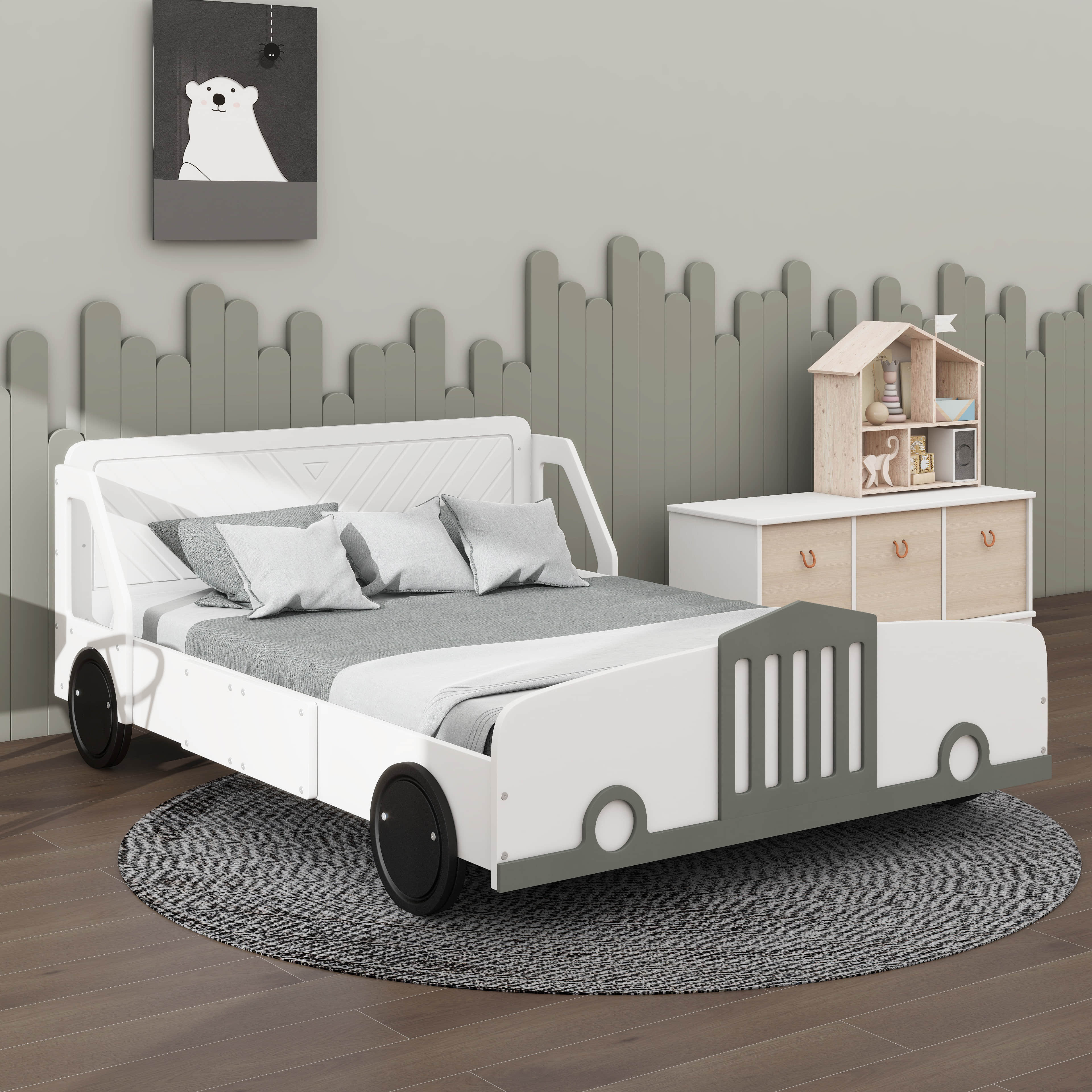 Harriet Bee A Full-Sized Platform Bed Shaped Like A Car, Complete With ...