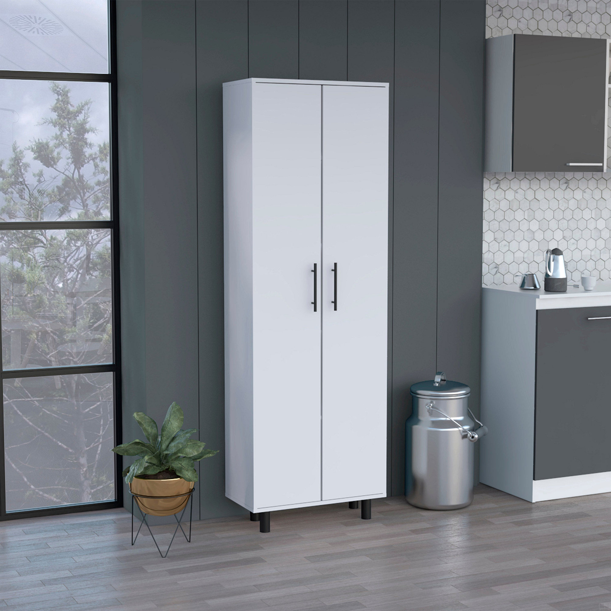Latitude Run® Multistorage Cabinet 71"H, Five Internal Shelves, Two ...