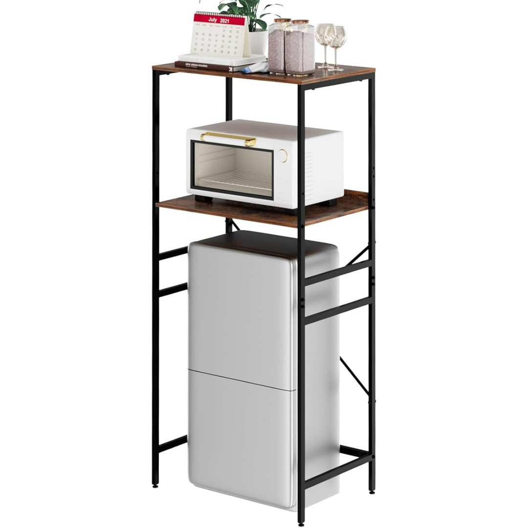 Hokku Designs Mini Fridge Shelf Mini Fridge And Microwave Stand Over ...