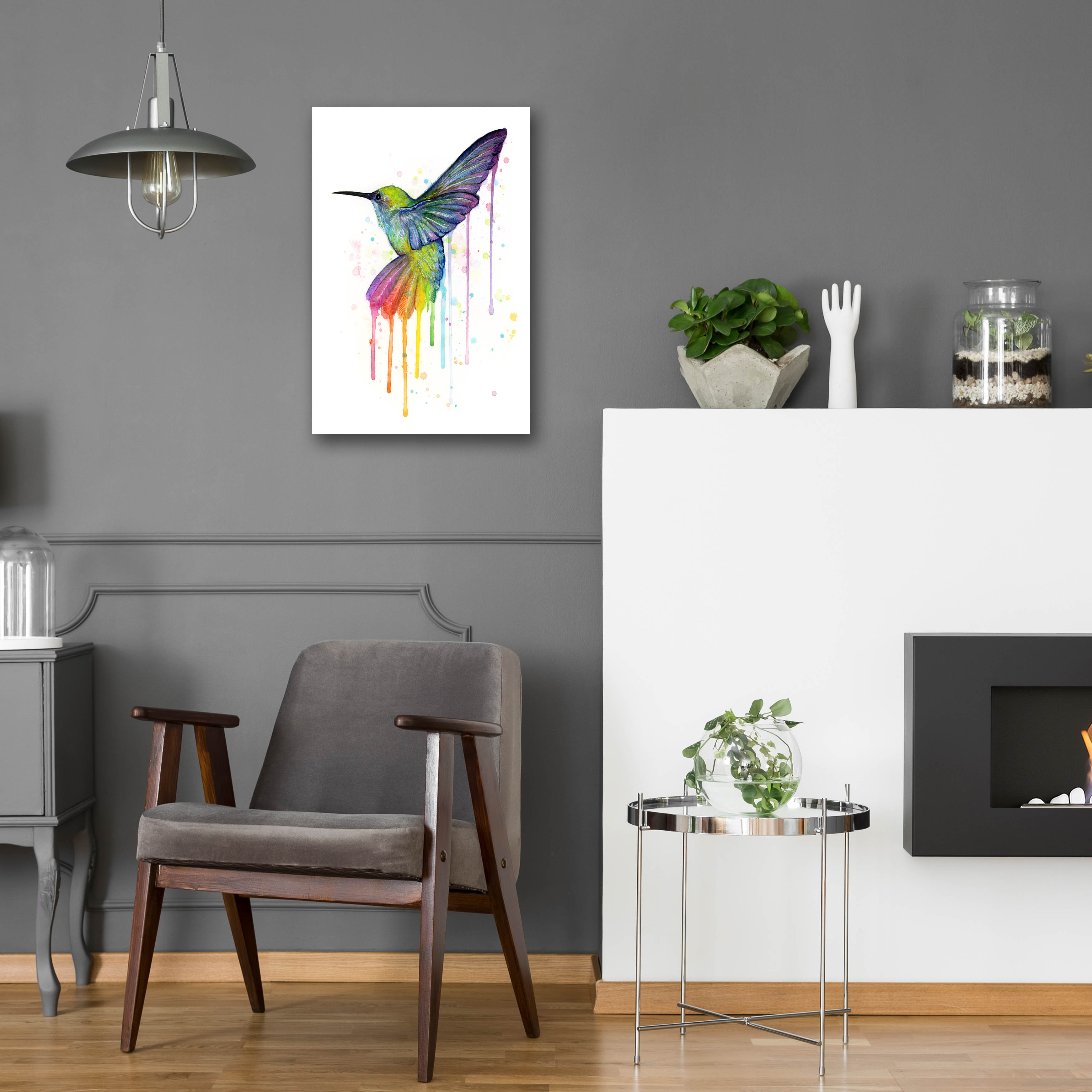 Ebern Designs Epic Art ' Rainbow Hummingbird' by Olga Shvartsur ...
