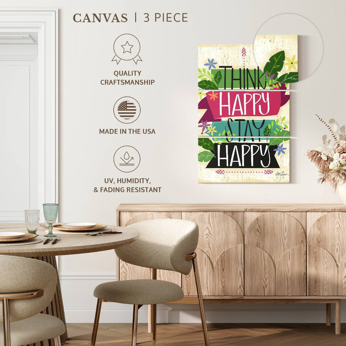 Ebern Designs Tergel Think Happy Stay Happy | Wayfair