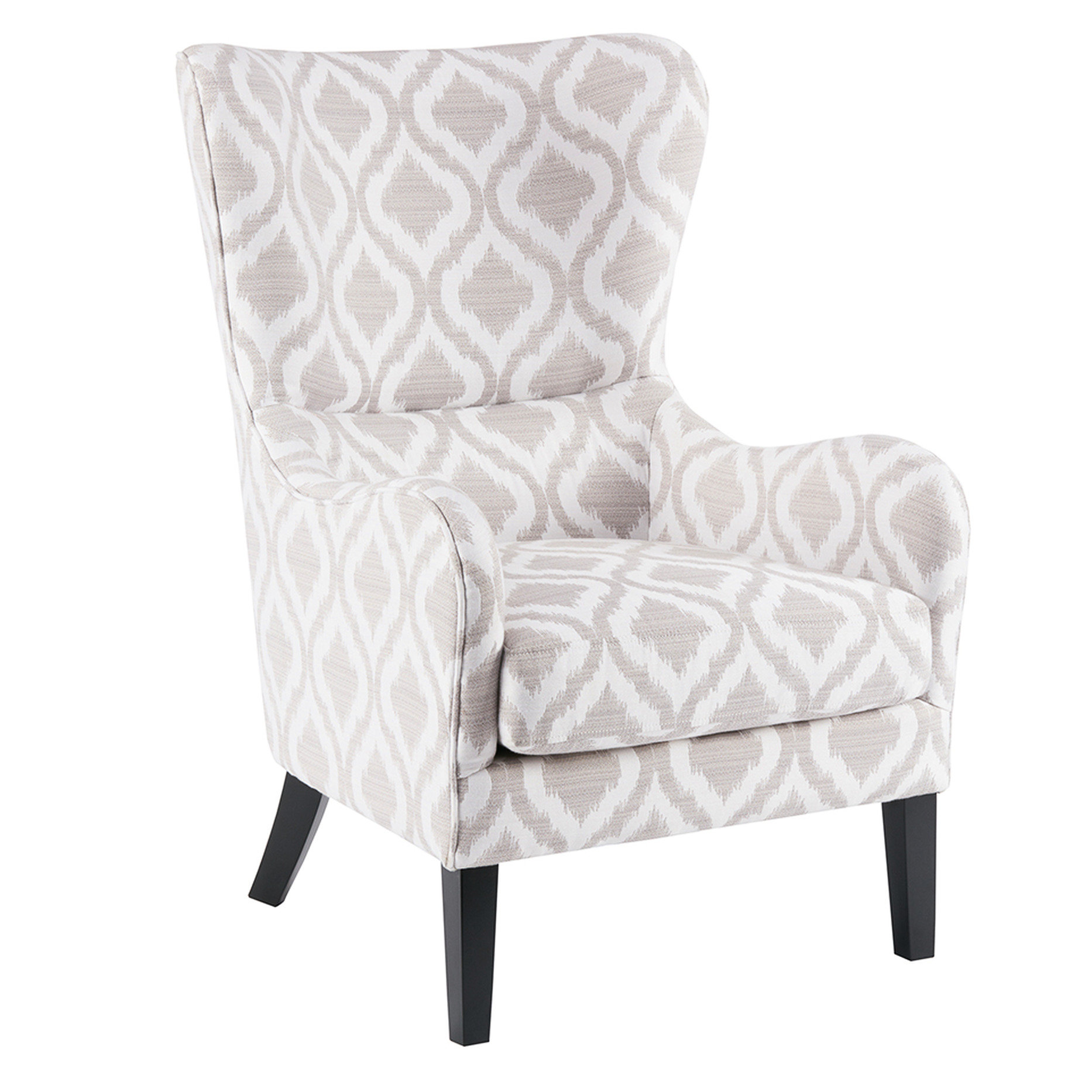 Red Barrel Studio® Blane Wing Chair Swoop: Back, Round Arm, Piping Edge ...