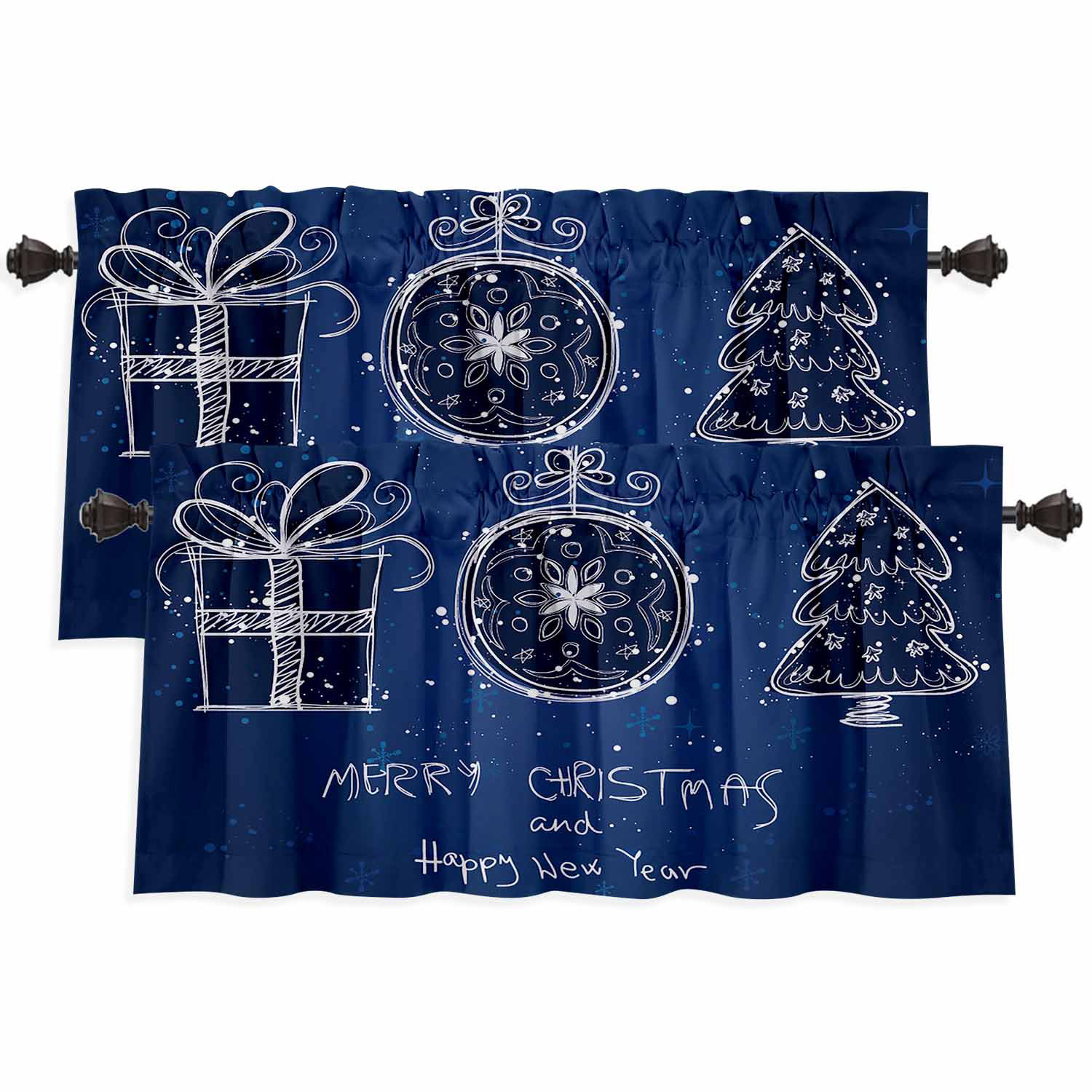 Ophelia & Co. White 52"W Christmas Doodles Merry Congratulation Window ...