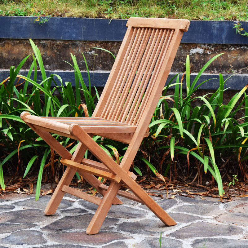 Sunrise Outdoor LTD 2 Pack Golden Teak Wood Outdoor Folding Chair Patio ...