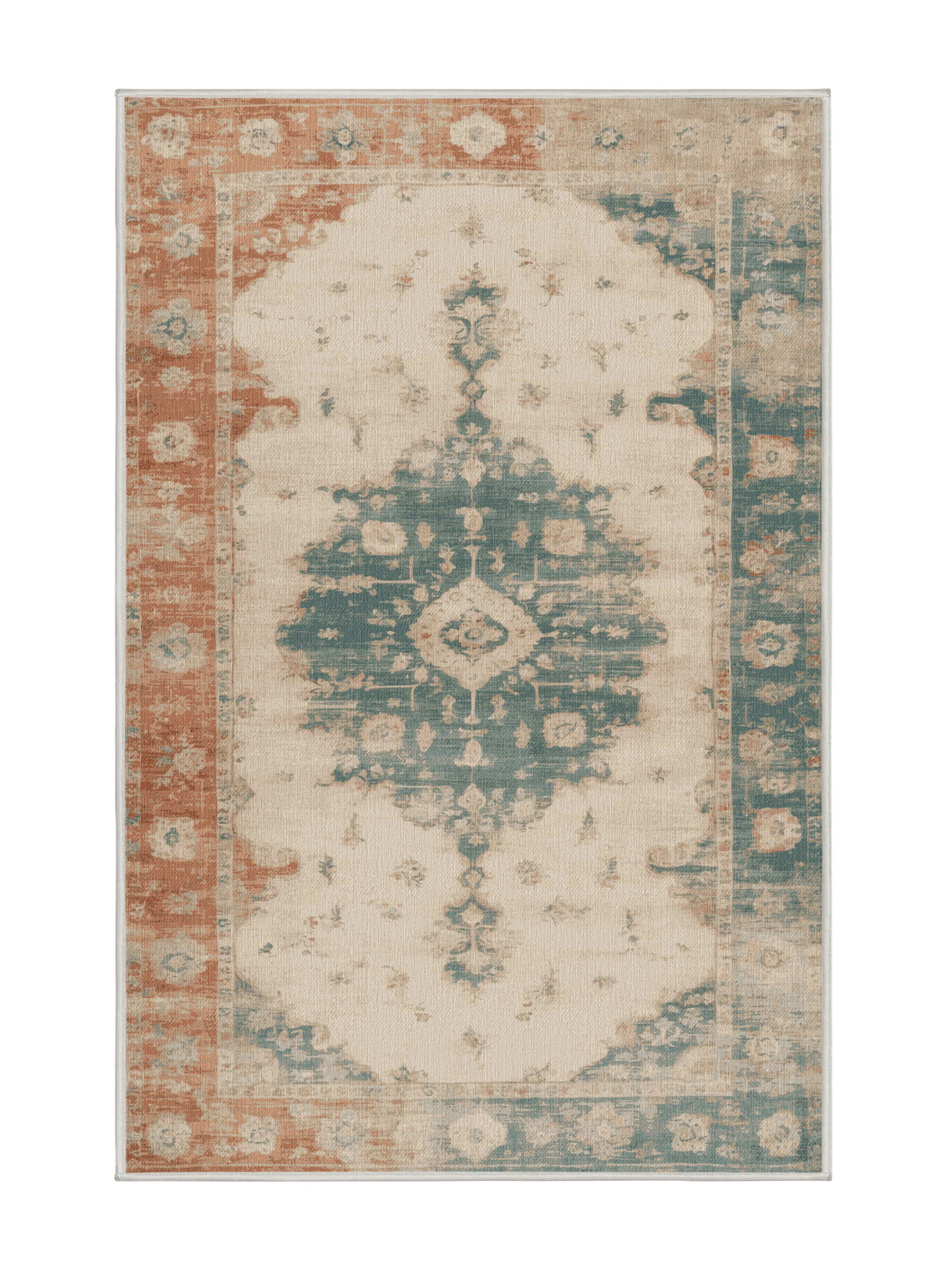 Canora Grey Machine Washable Overdyed Beige Area Rug | Wayfair