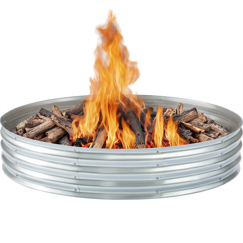Williston Forge Multiple Sizes Silver Round Galvanized Steel Fire Pit ...