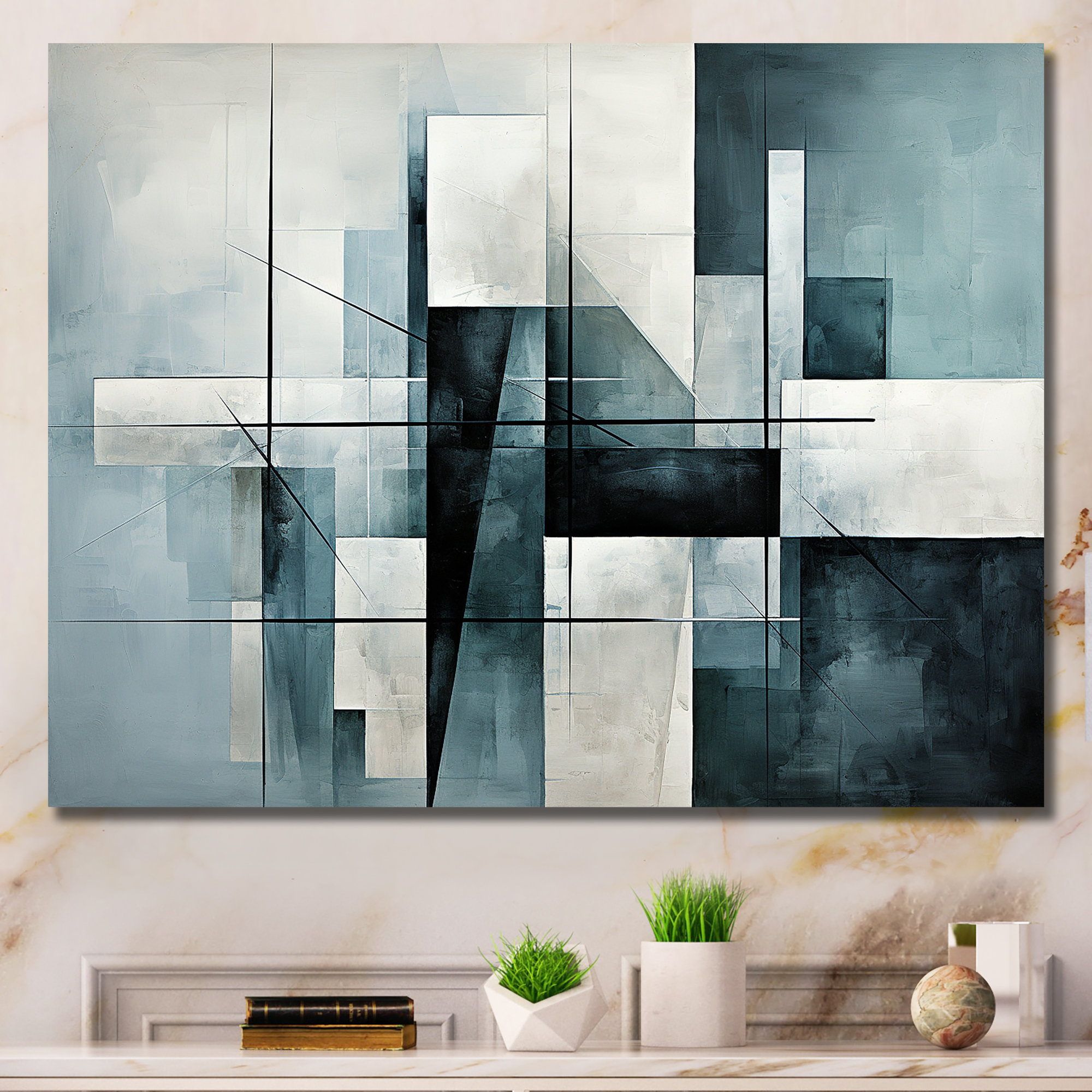Wrought Studio™ Cubism Grey Monochromatic Abstraction I - Abstract ...