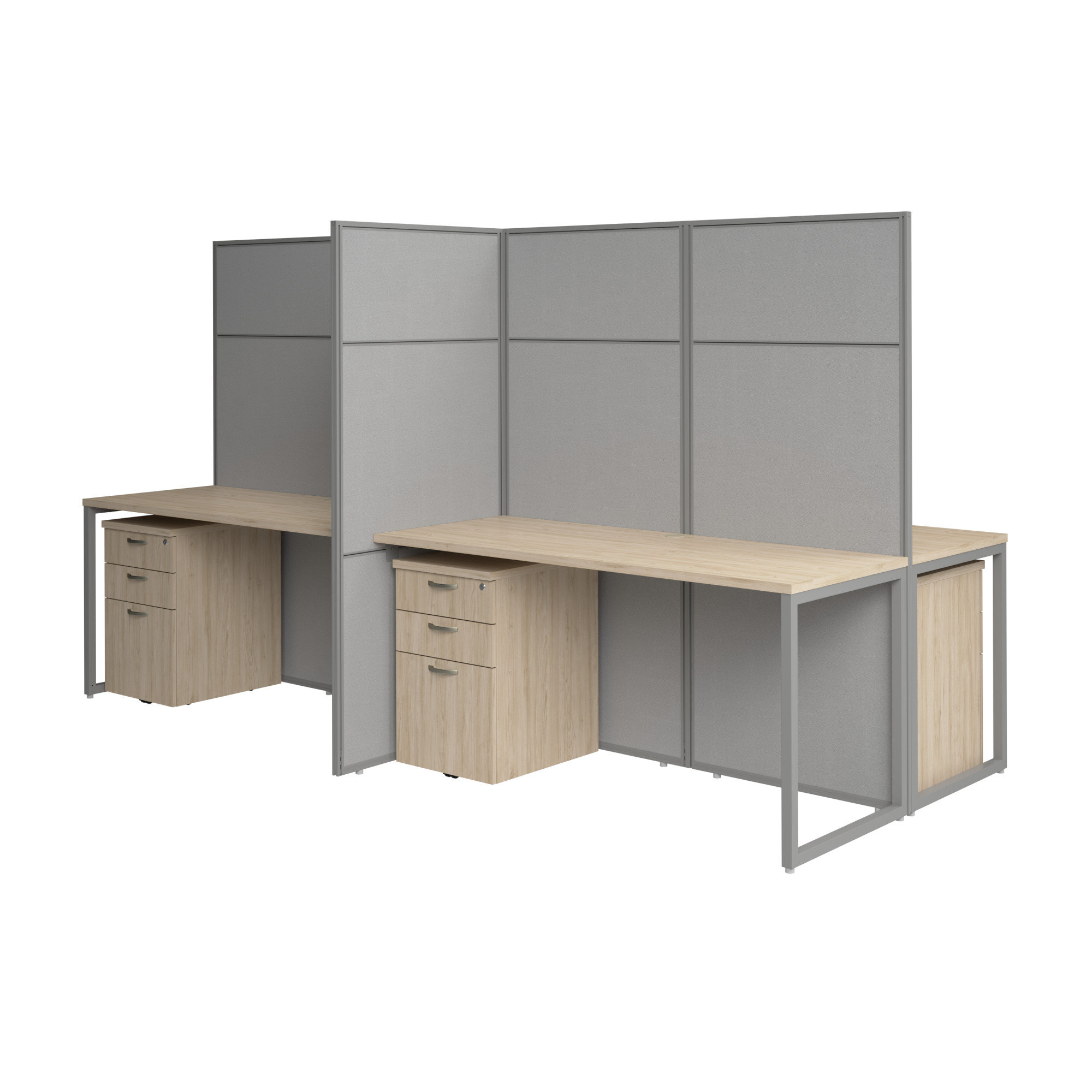 Bush Business Furniture Easy Office 60-Inch 4 Person Cubicle Desk With ...