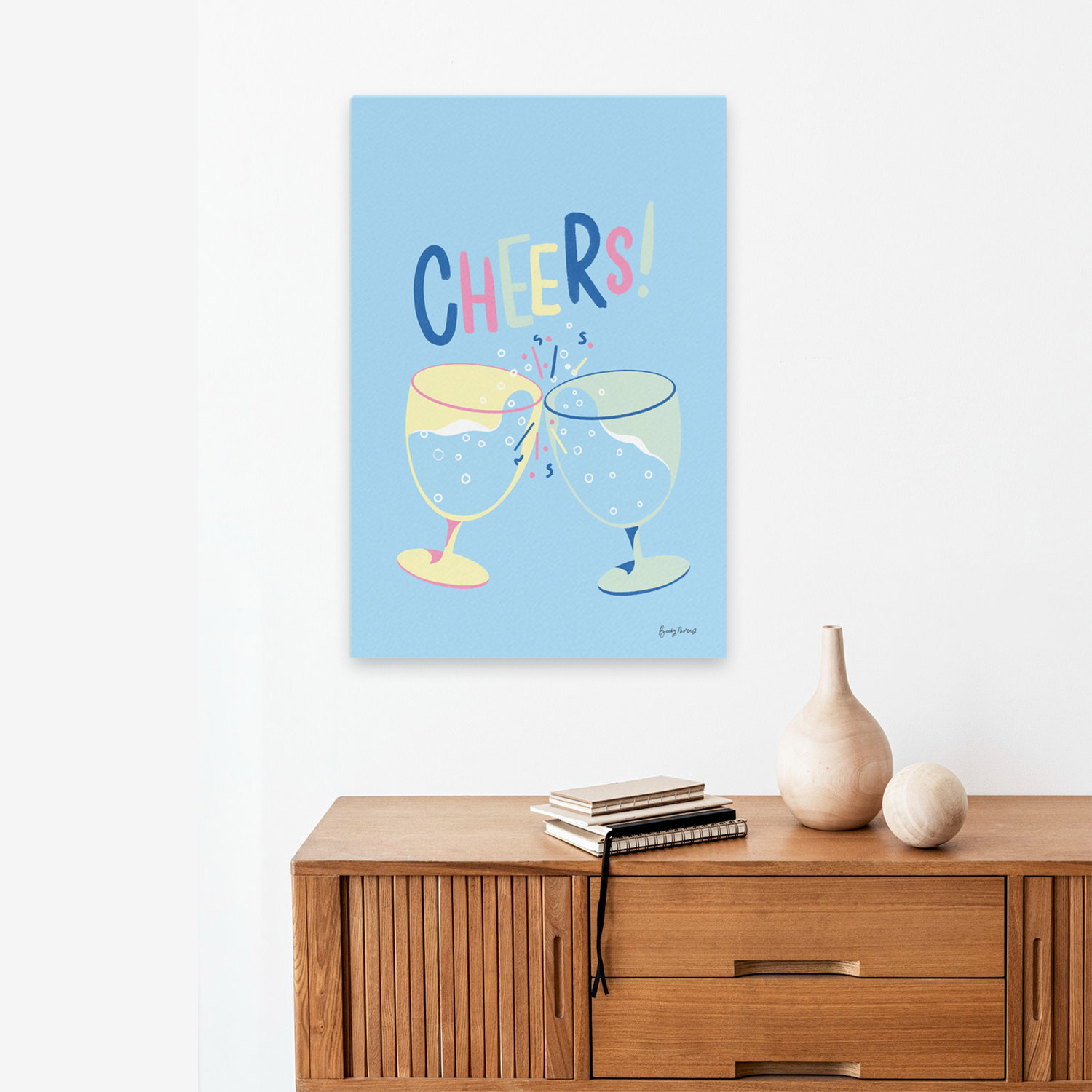 Dakota Fields Party Time II - Alcohol Birthday Blue Celebration Art ...