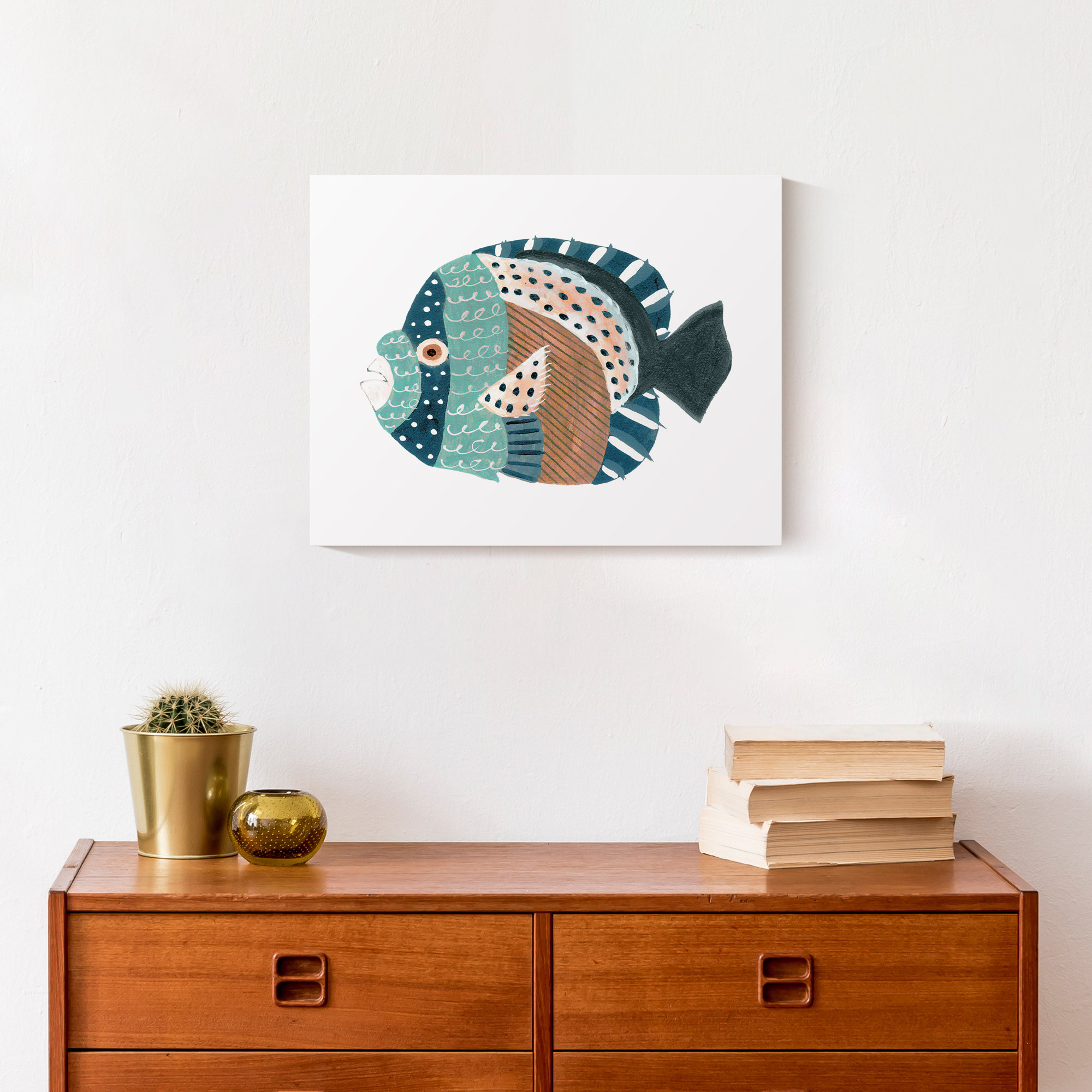 Highland Dunes Colorful Fish On Canvas Print | Wayfair