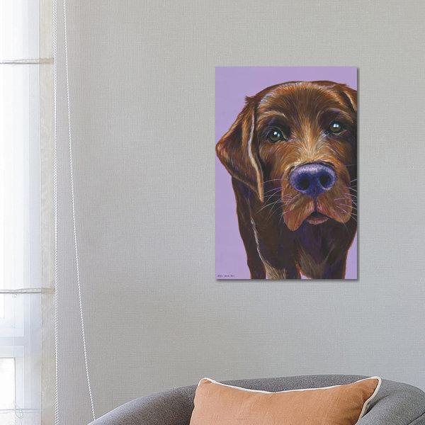 ClassicLiving Brown Labrador On Lilac by Kirstin Wood - Wrapped Canvas ...