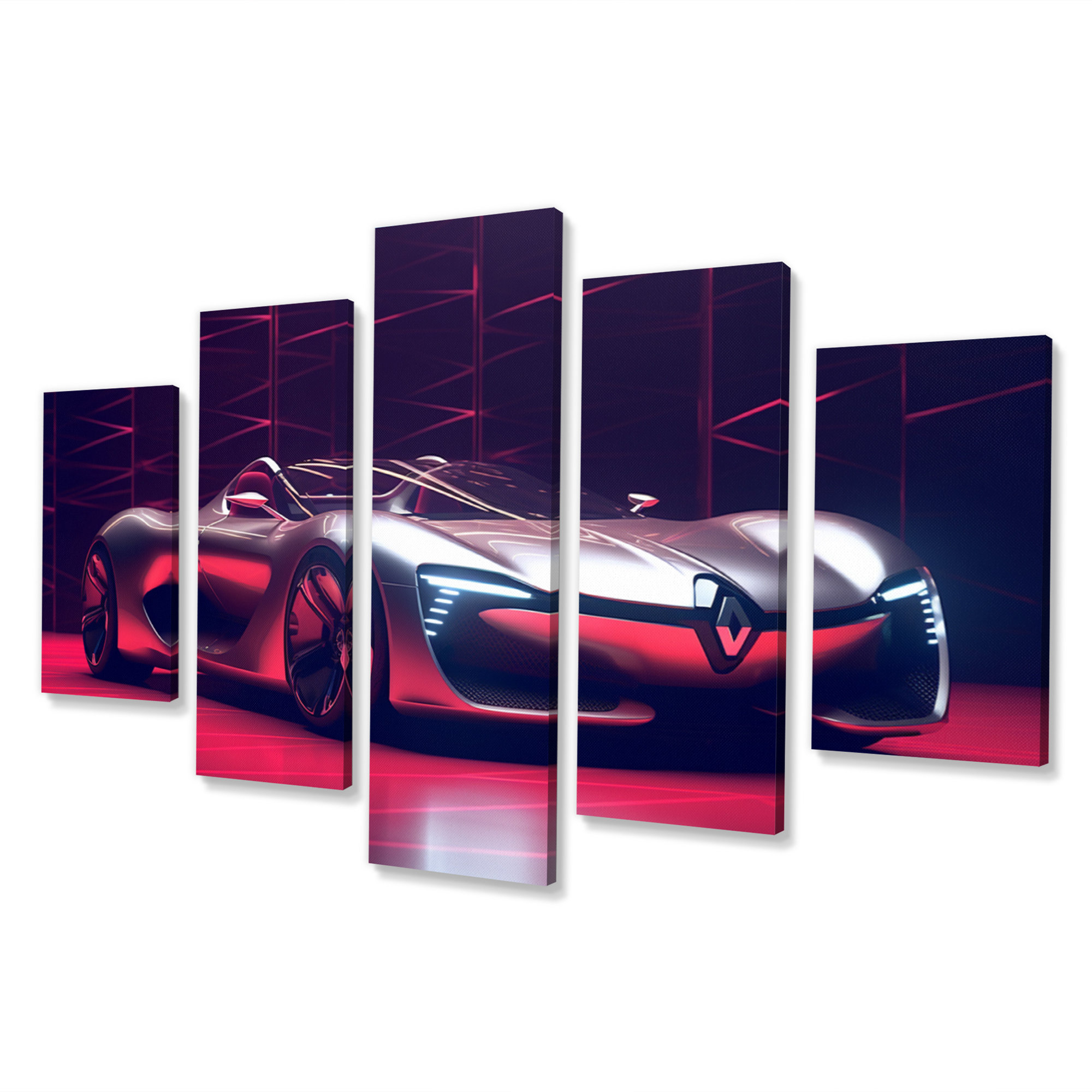 Ebern Designs Neon French Exotic Car II - Neon Car Wall Art Living Room ...