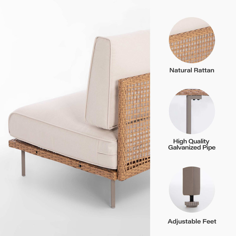 Latitude Run® Janski 5 - Person Outdoor Sectional Seating Group with ...