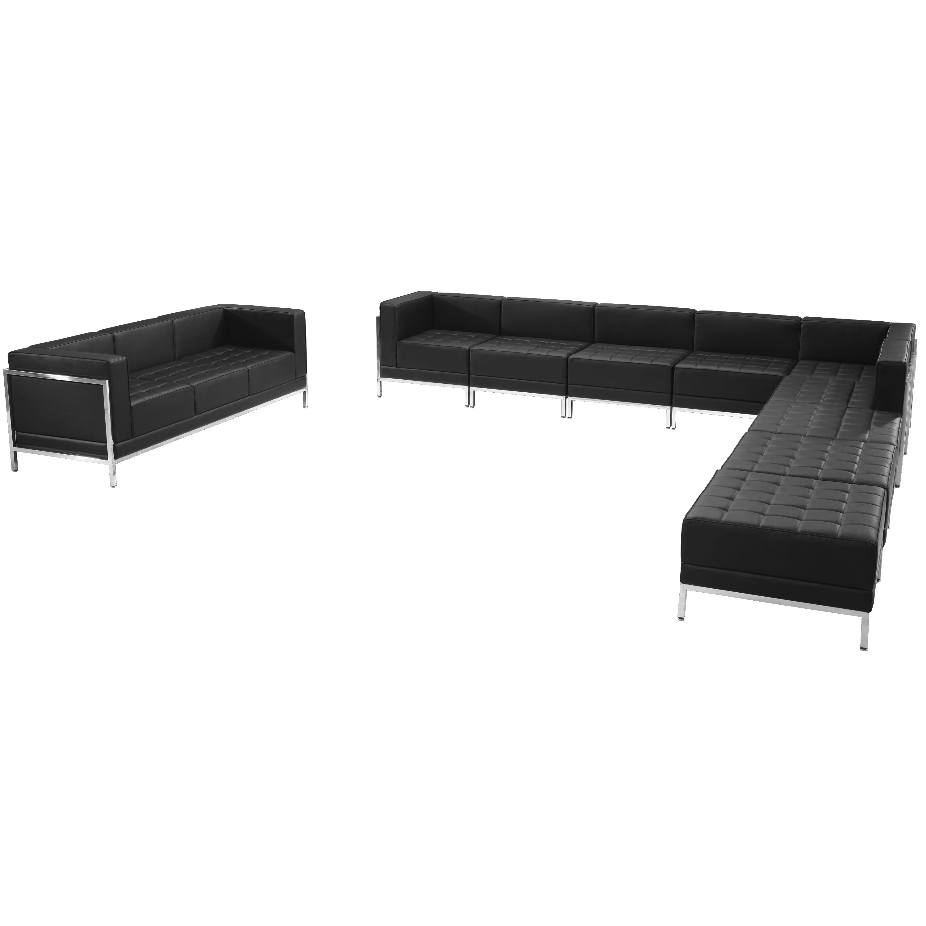 Flash Furniture Hercules 10 Piece LeatherSoft Modular Sectional & Sofa ...