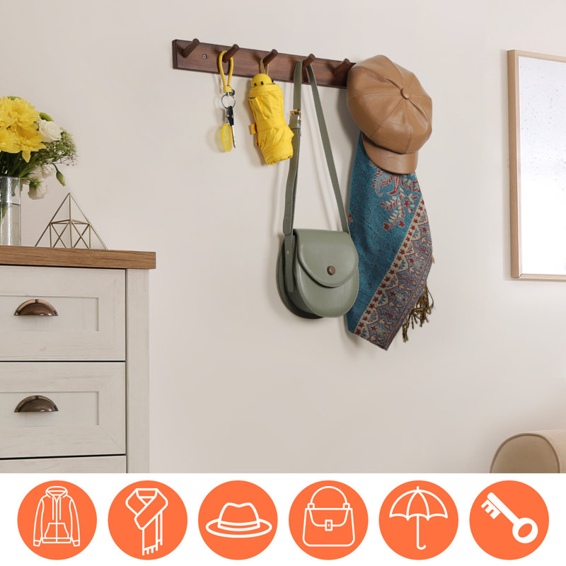 Rebrilliant Marzhan 6 - Hook Wall Mounted Coat Rack | Wayfair