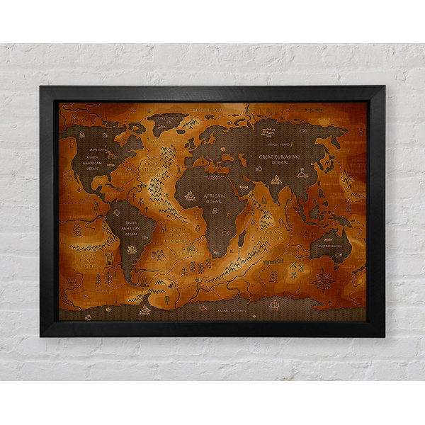 Longshore Tides Ancient World Map - Single Picture Frame Art Prints ...