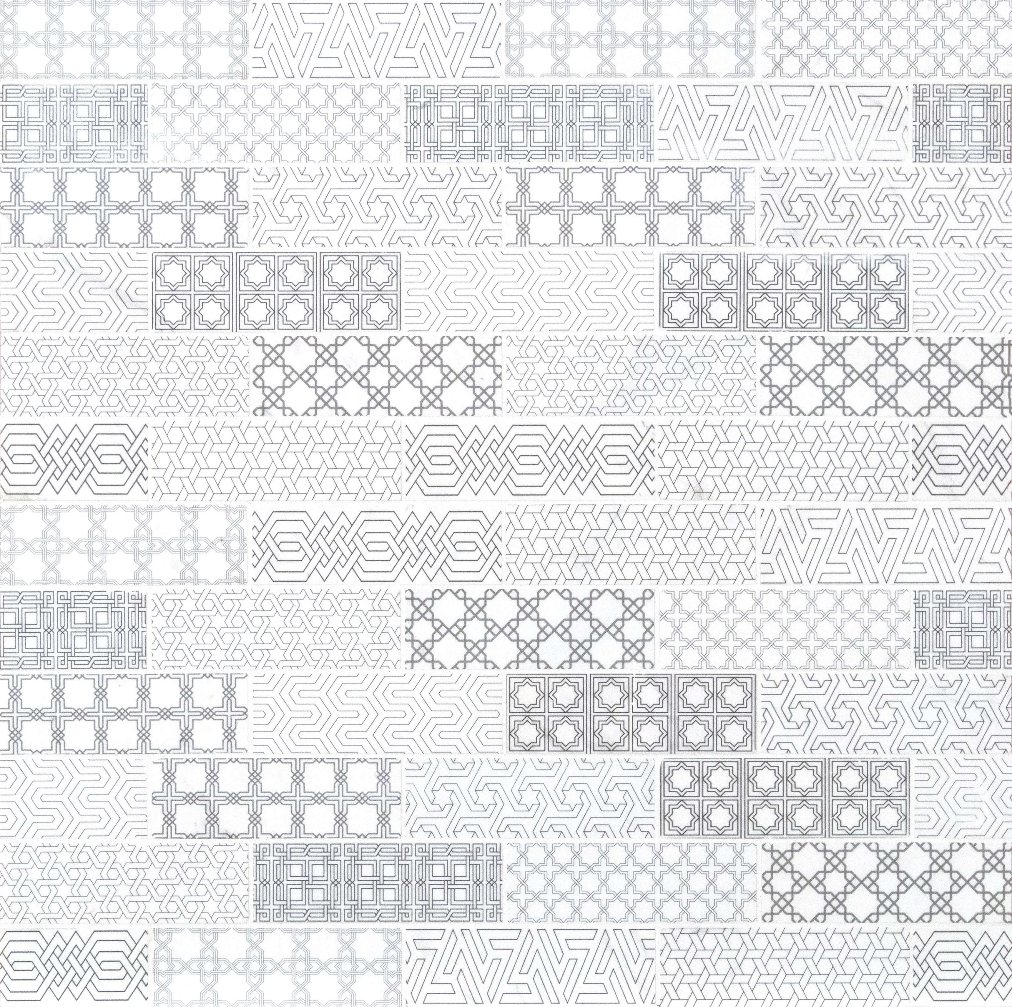 Ackland Ionian Sabari 12 in. x 12 in. Honed Marble Mosaic Floor and ...