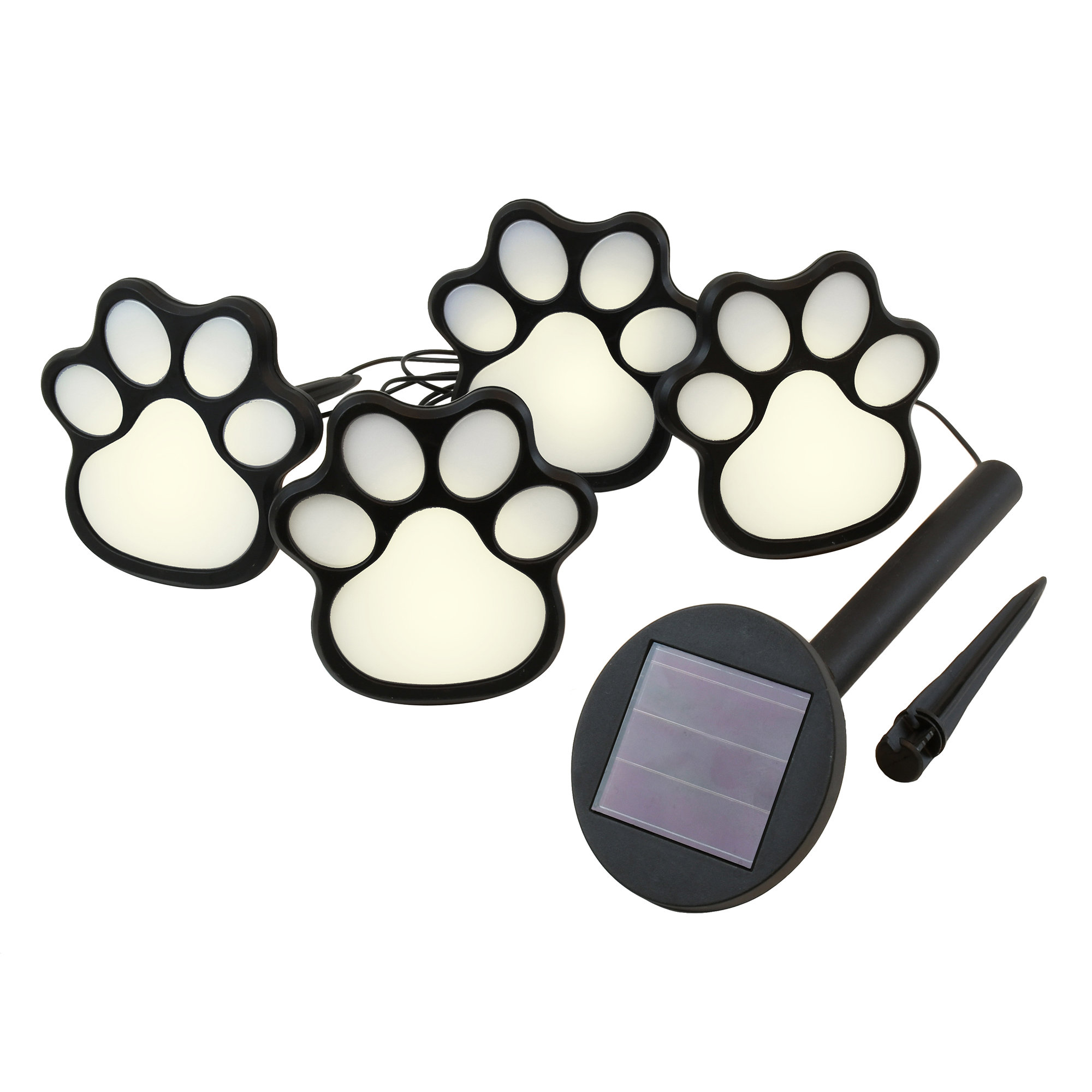 LumaBase Solar Powered Paw Print Pathway Lights & Reviews | Wayfair