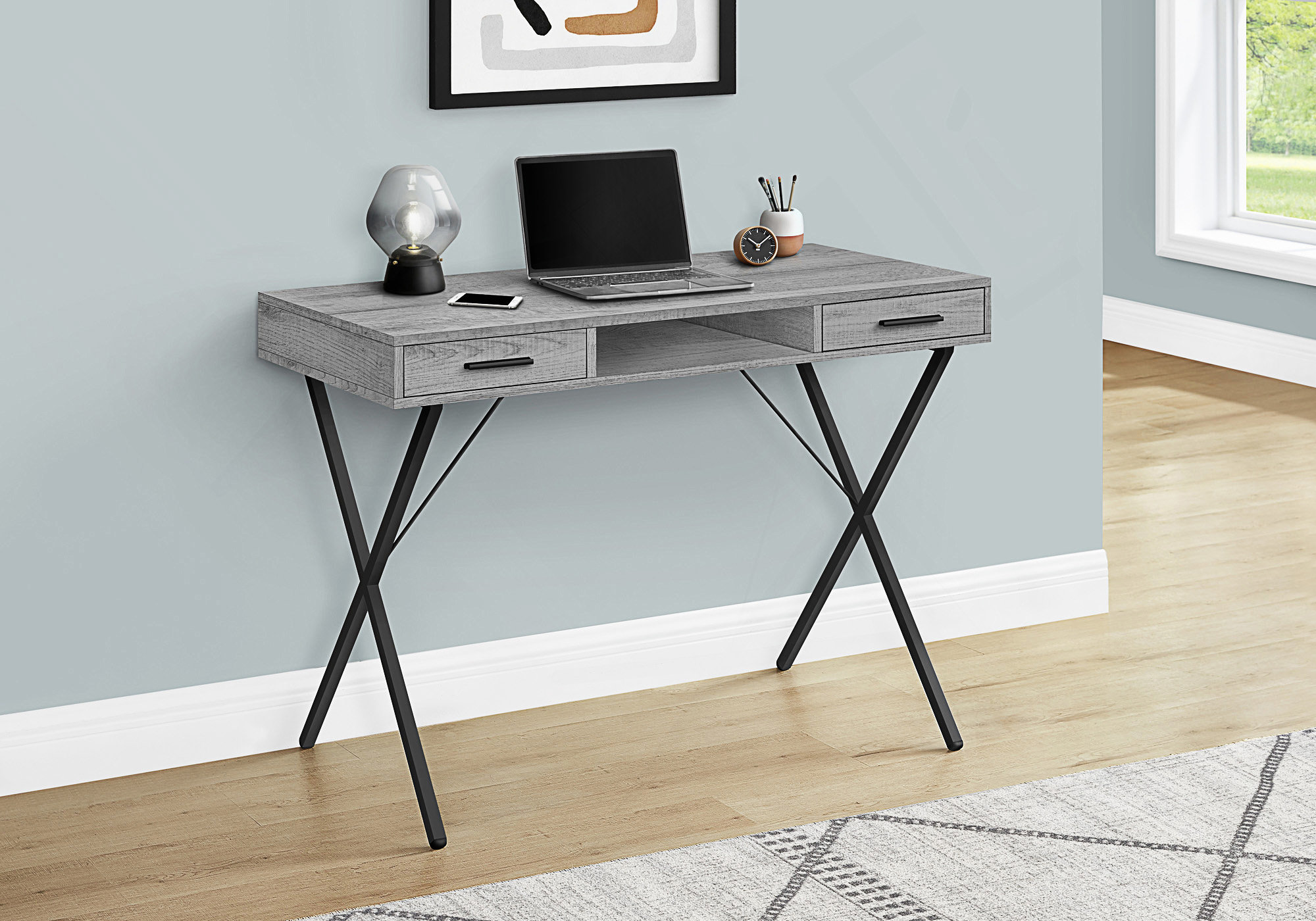 Trent Austin Design Modern Computer Desk With Storage Drawers And ...