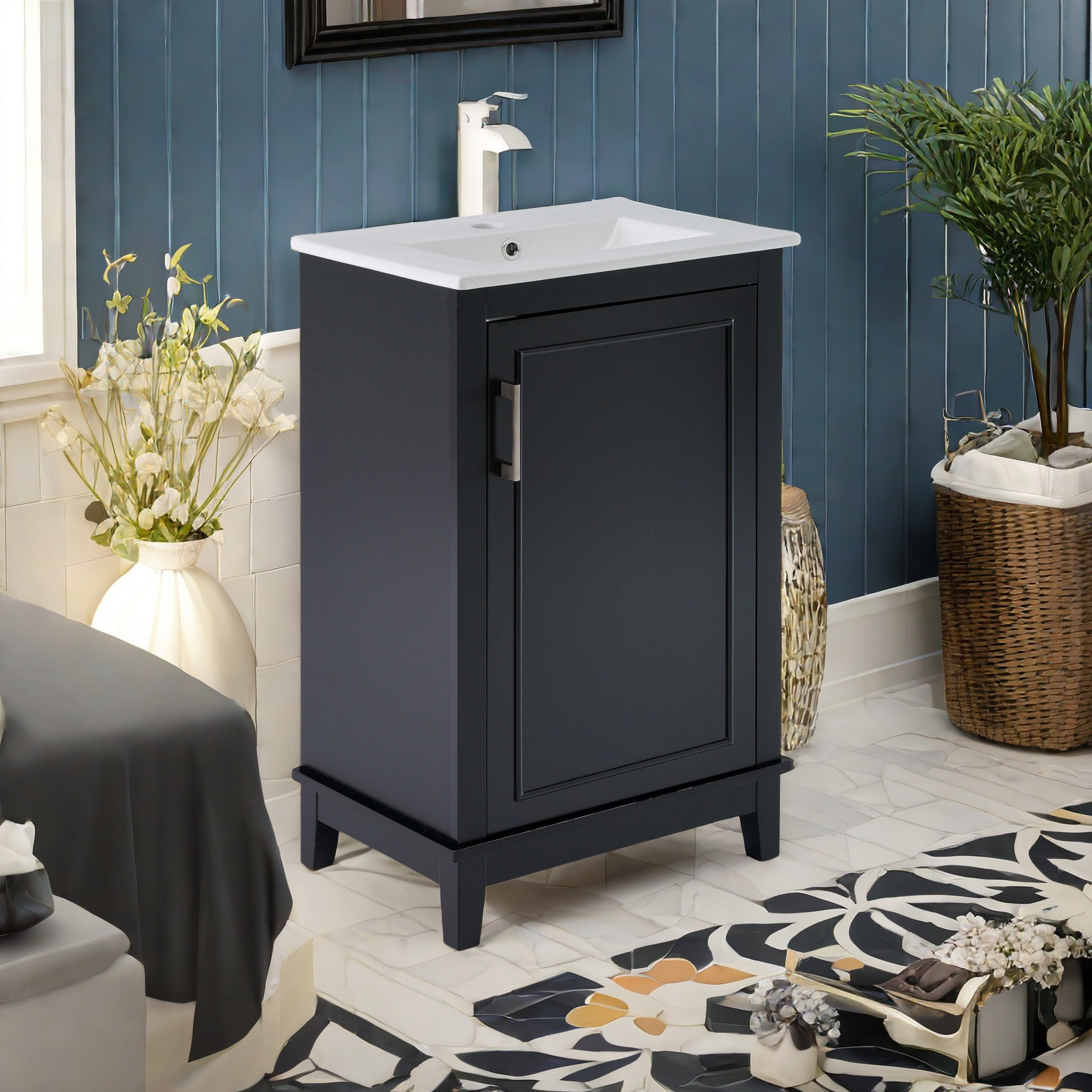Winston Porter Bathroom Vanity With Ceramic Integrated Sink Combo, 20 ...