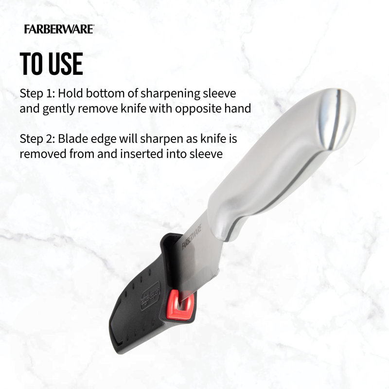 Farberware Edgekeeper Stamped Stainless Steel Chef Knife with Built-In ...