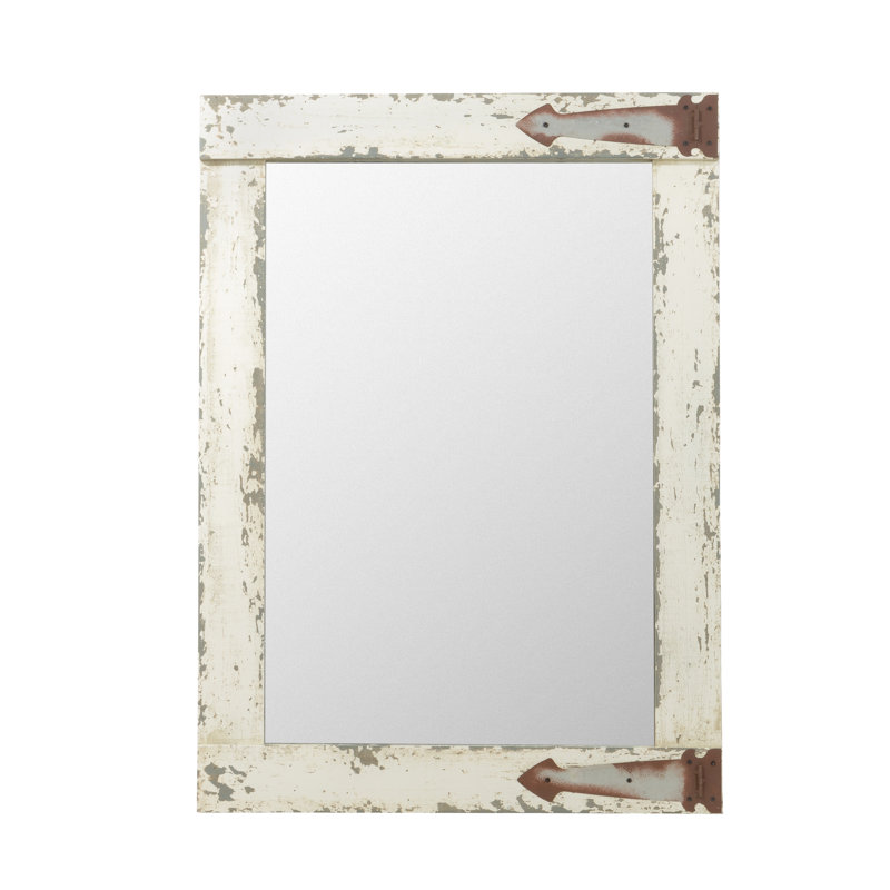 August Grove® Serenad Rectangular Wood Farmhouse Wall Mirror & Reviews ...